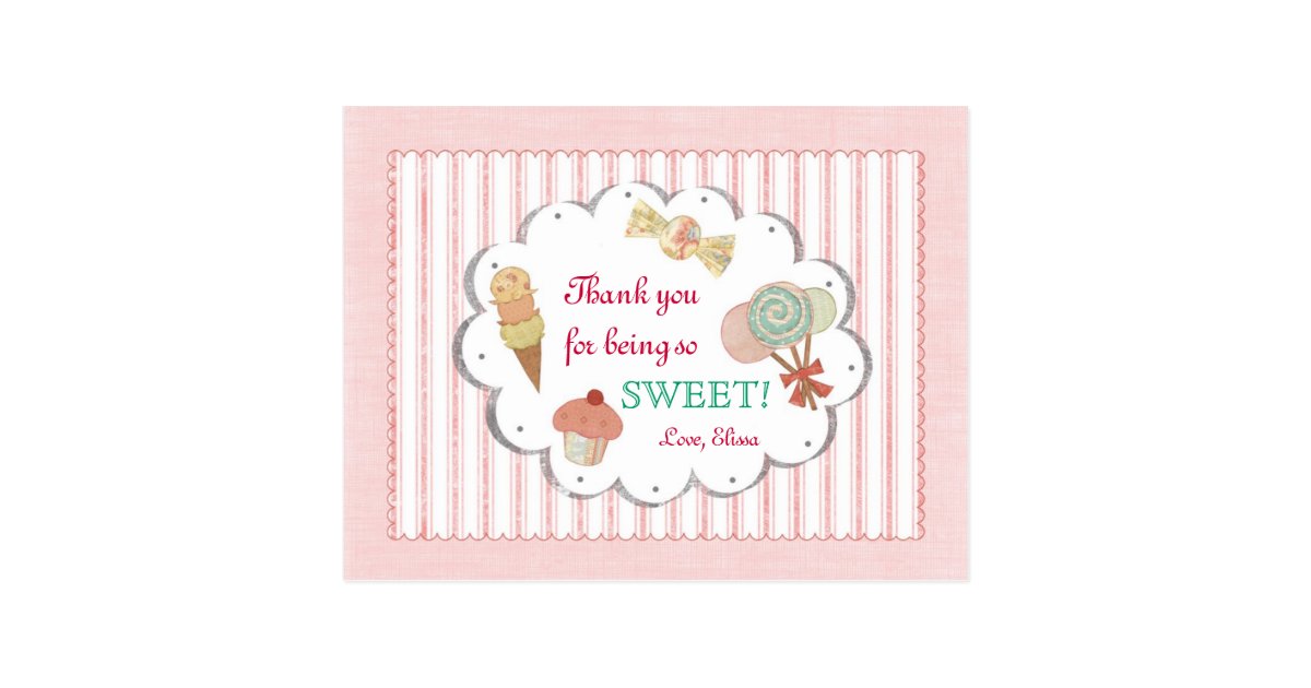 Sweet Treats Thank You Postcard | Zazzle.com