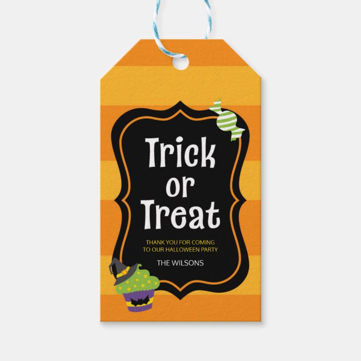Sweet Trick or Treat Halloween Gift Tag | Zazzle.com