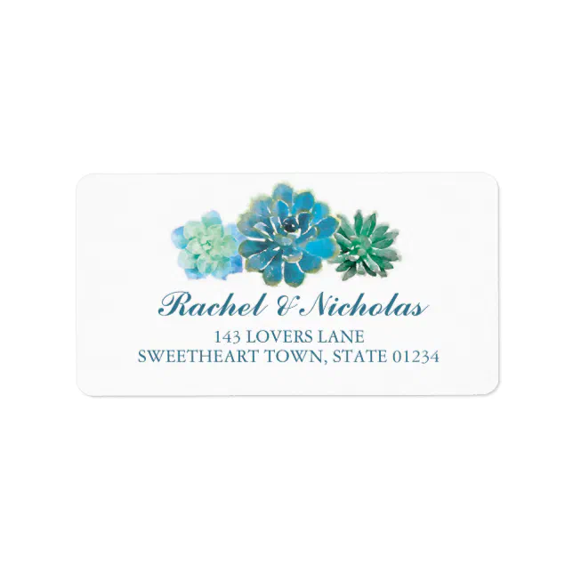 Sweet Trio Succulents Watercolor | ADDRESS Label | Zazzle