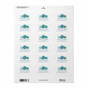 Sweet Trio Succulents Watercolor | ADDRESS Label | Zazzle