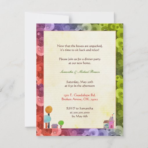Sweet Village New Home Party Invitations | Zazzle