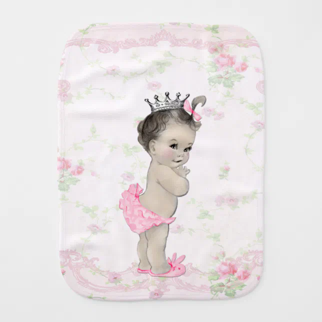 Sweet Vintage Pink Princess Burp Cloth | Zazzle