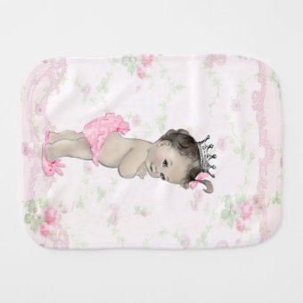 Sweet Vintage Pink Princess Burp Cloth | Zazzle