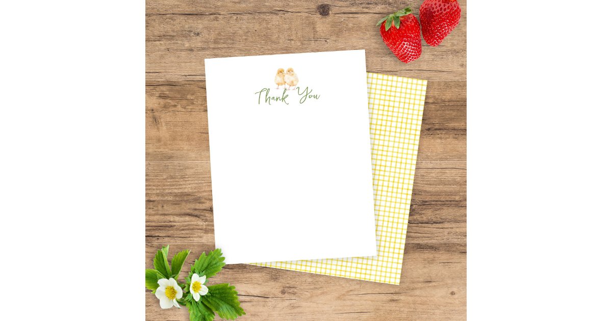 Sweet Watercolor Baby Chicks Baby Shower Thank You Card | Zazzle