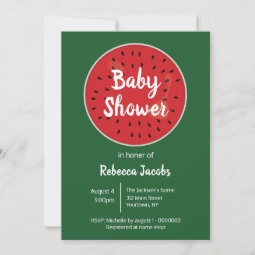 Sweet watermelon Baby Shower Invitation | Zazzle