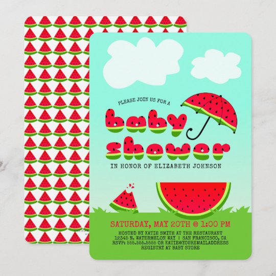 Sweet Watermelon Baby Shower Invitation | Zazzle.com