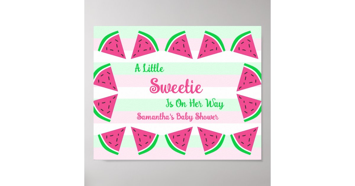 Sweet Watermelon Baby Shower Poster | Zazzle