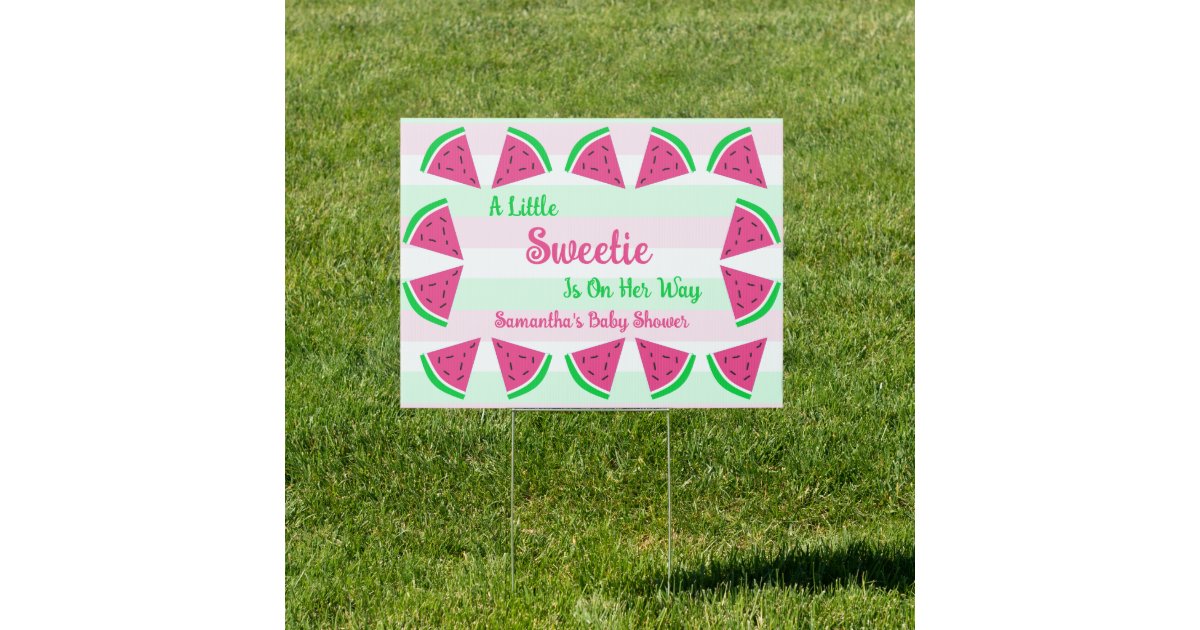 Sweet Watermelon Baby Shower Sign | Zazzle