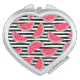 Sweet Watermelon on Stripes Black & White Pattern Compact Mirror | Zazzle