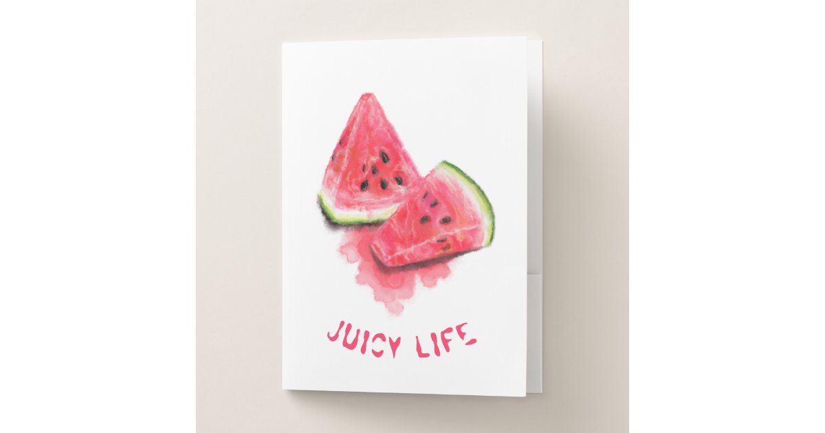 Sweet Watermelon Pocket Folder - Custom Text | Zazzle