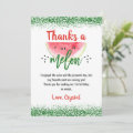 Sweet Watermelon Thanks a Melon Birthday Thank You Card | Zazzle