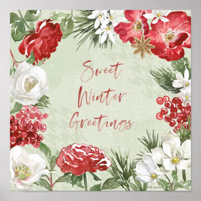 Sweet Winter Greetings Poster | Zazzle