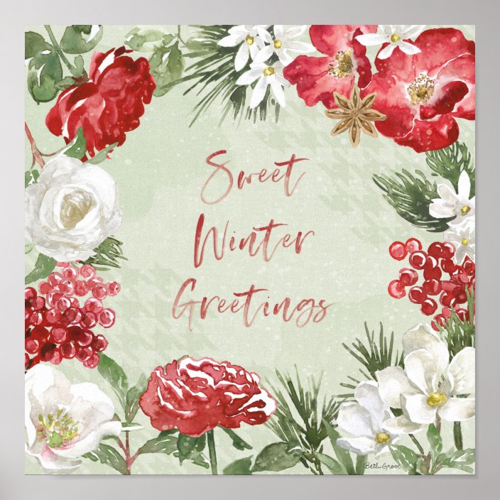 Sweet Winter Greetings Poster | Zazzle.com