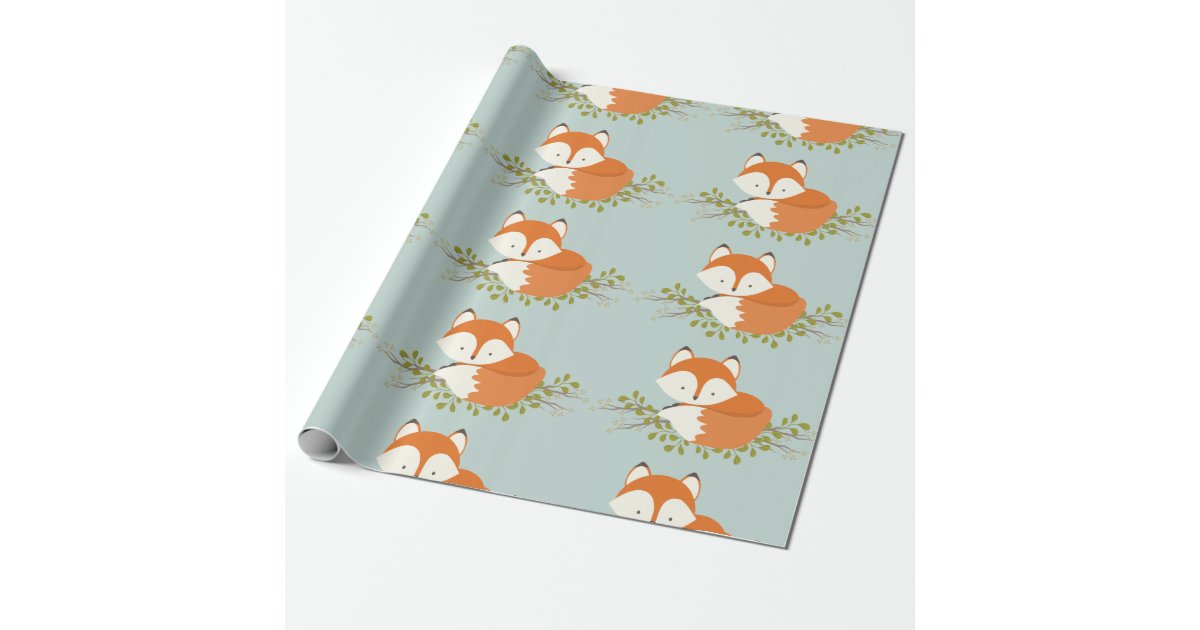 Sweet Woodland Fox Baby Wrapping Paper | Zazzle