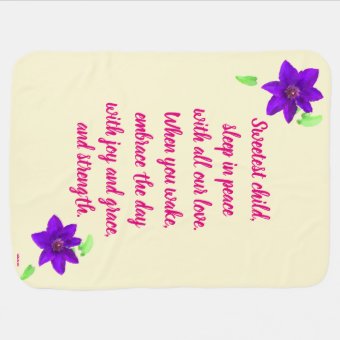Sweetest Child | Baby Girl Blanket | Poem | Zazzle