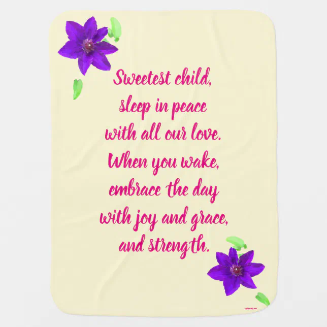 Sweetest Child | Baby Girl Blanket | Poem | Zazzle