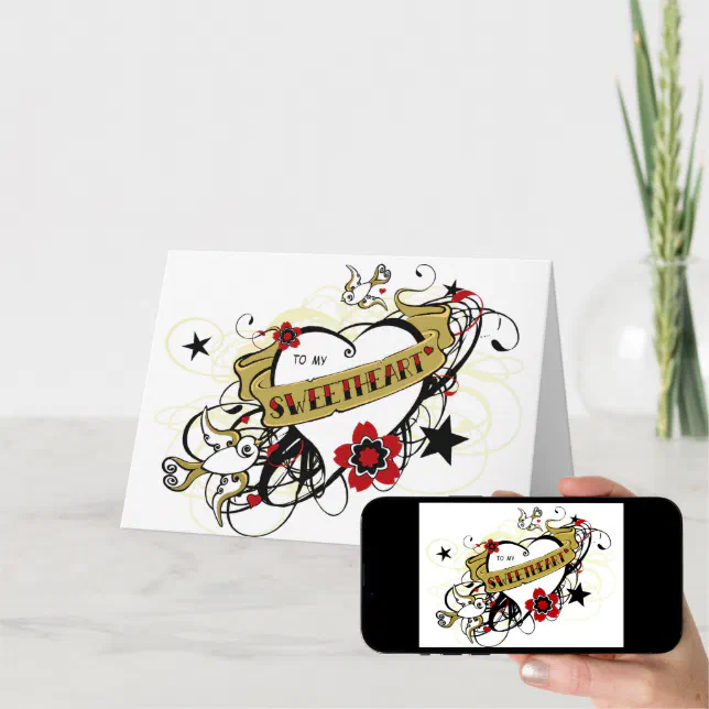 Sweetheard Tattoo Greeting Card | Zazzle