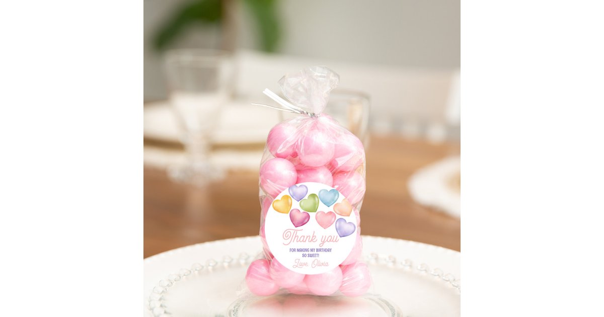 Sweetheart conversation heart Birthday favor Classic Round Sticker | Zazzle