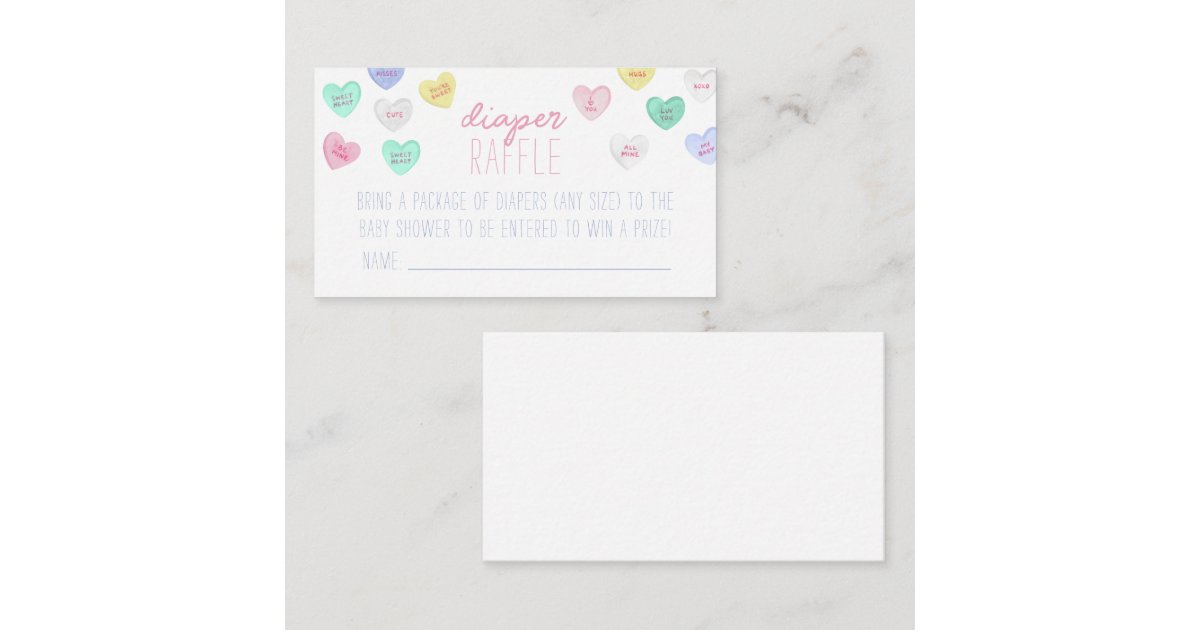 Sweetheart Diaper Raffle Card Insert | Zazzle