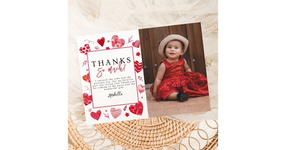 Sweetheart Kids Photo Birthday Party Thank You | Zazzle