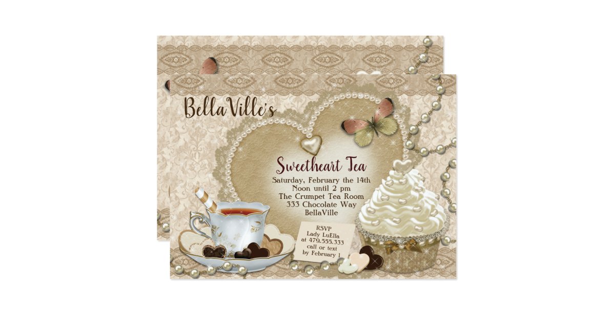 Sweetheart Valentine Tea Party Invitation | Zazzle.com