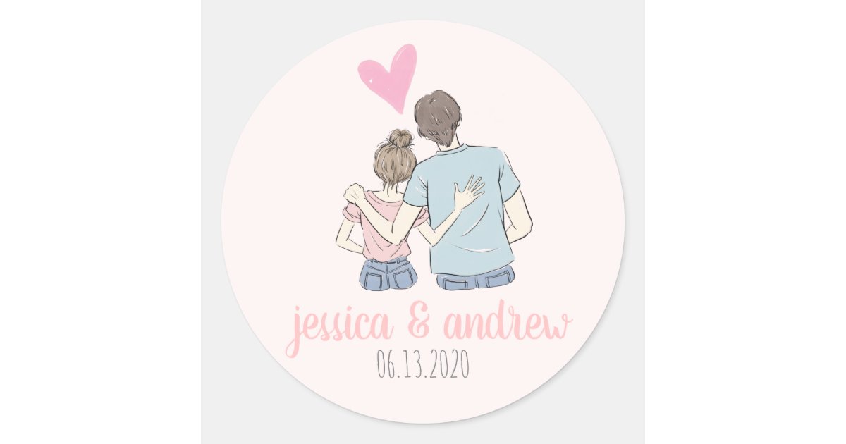 Sweetheart Wedding Classic Round Sticker | Zazzle