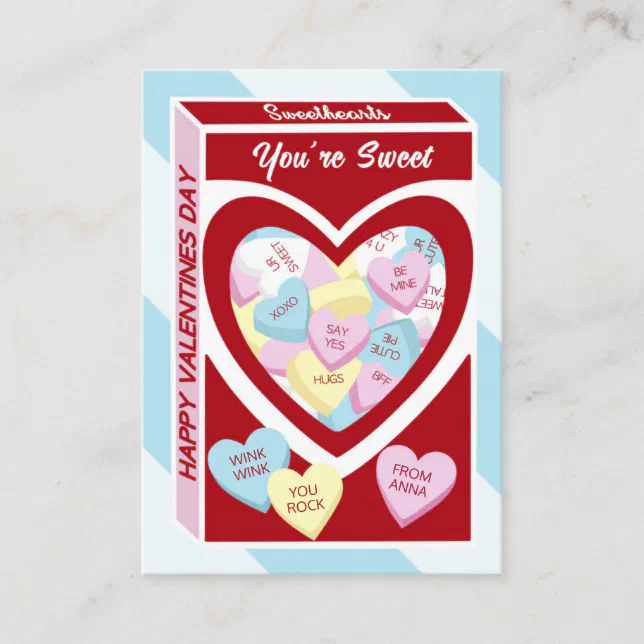 Sweethearts Candy Classroom Valentine's Day Cards | Zazzle