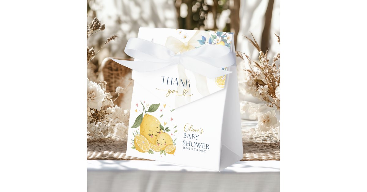 Sweetie Ciao Baby Watercolor Citrus Yellow Lemons Favor Boxes | Zazzle