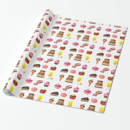 Sweets and candies wrapping paper | Zazzle.com