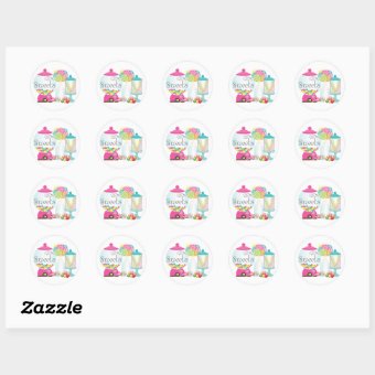 Sweets for Dessert Table Treats Bubblegum Rainbow Classic Round Sticker ...