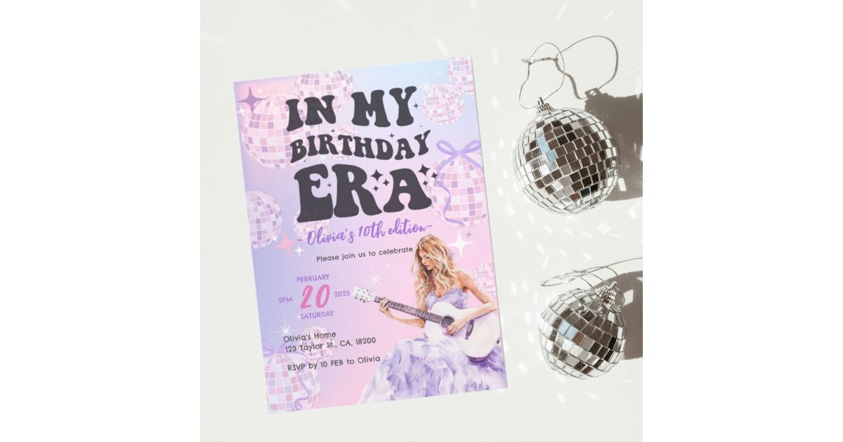 Swiftie-inspired In my birthday era birthday invit Invitation | Zazzle