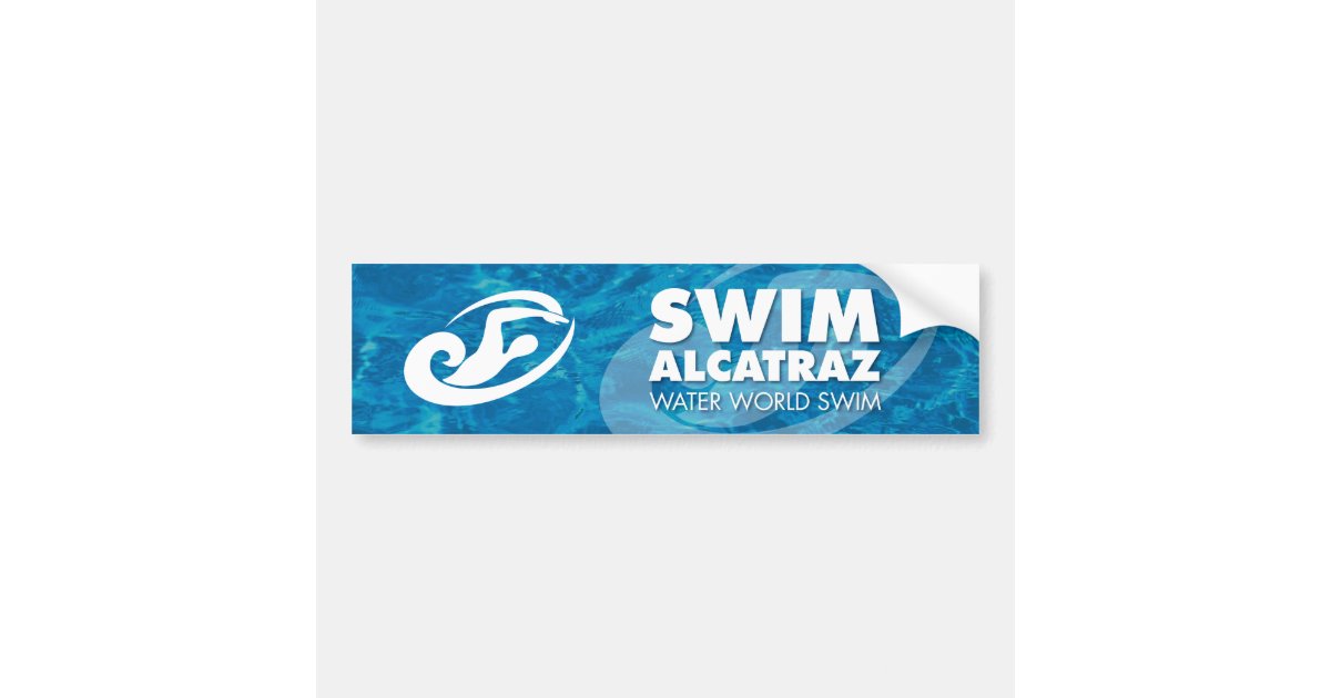 Swim alcatraz bumper sticker | Zazzle