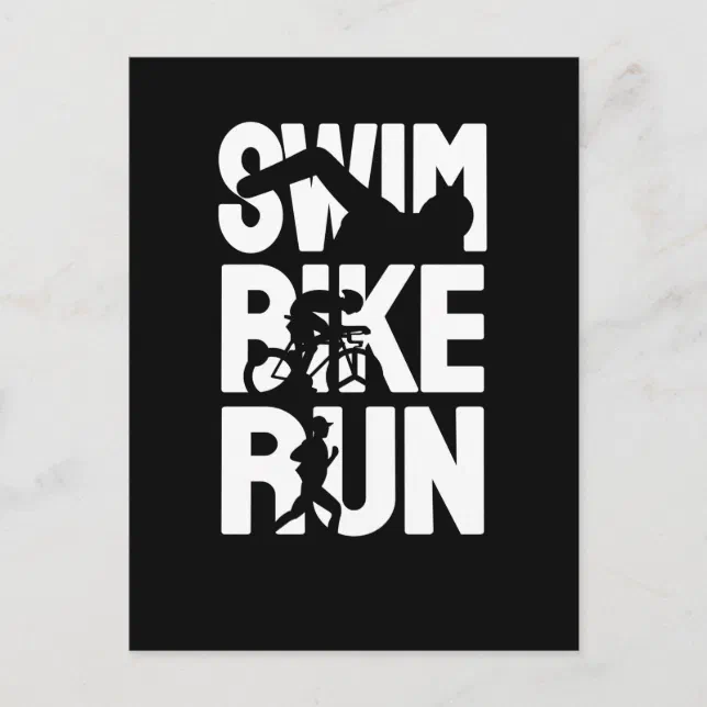Swim Bike Run Postcard | Zazzle