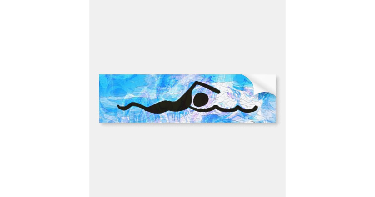 SWIM BUMPER STICKER | Zazzle