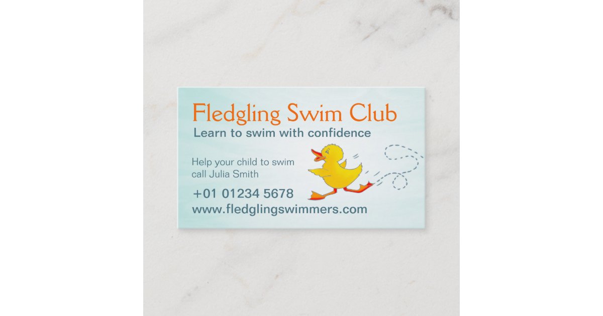 Swim club swim teachers business card | Zazzle