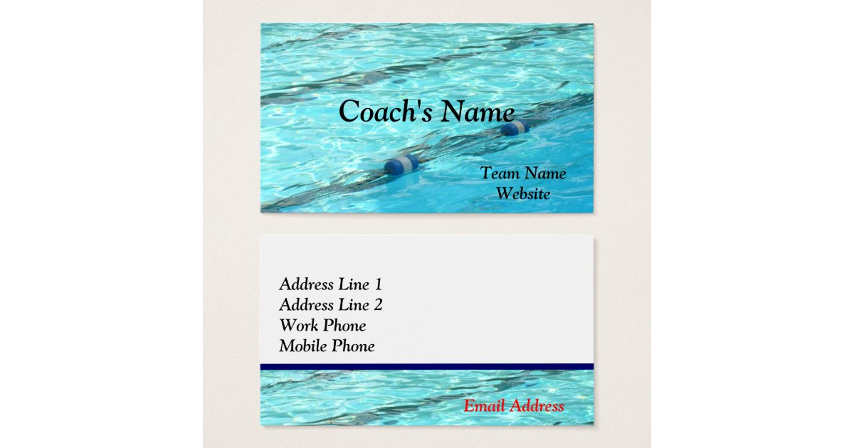 SWIM COACH'S BUSINESS CARD | Zazzle.com