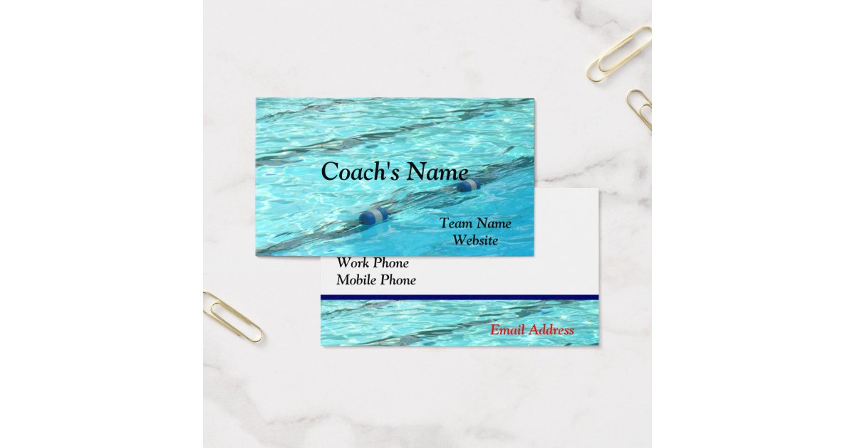 SWIM COACH'S BUSINESS CARD | Zazzle.com