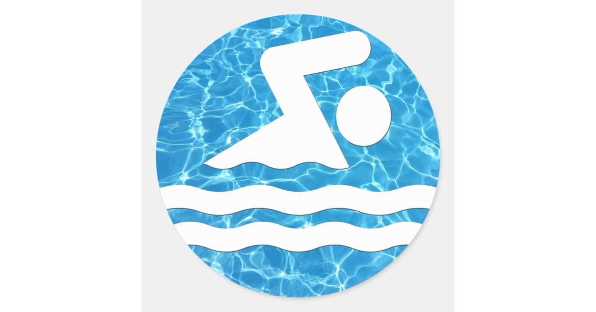 Swim Decal Swimmer in Pool Water Swimming & Diving Classic Round ...
