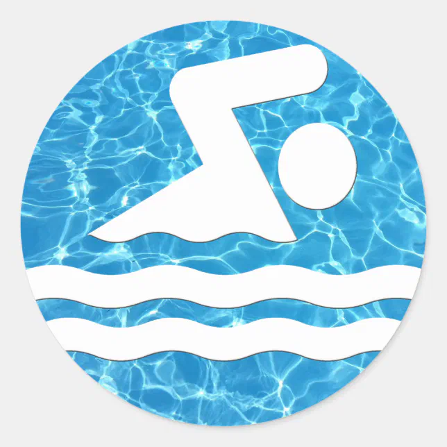Swim Decal Swimmer in Pool Water Swimming & Diving Classic Round ...
