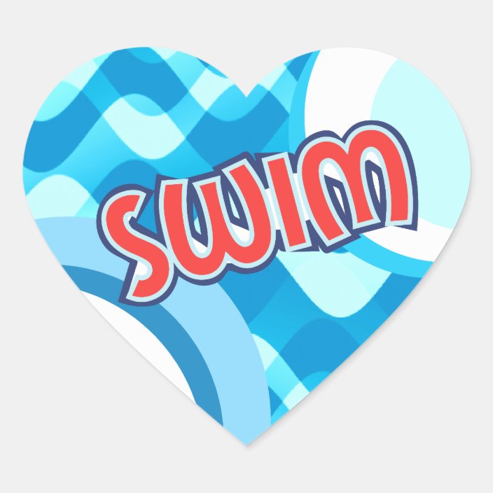 SWIM Heart Stickers | Zazzle.com