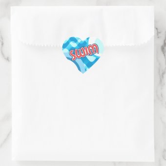 SWIM Heart Stickers | Zazzle