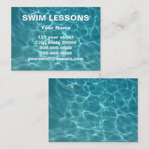 Swim Lessons Business Card | Zazzle