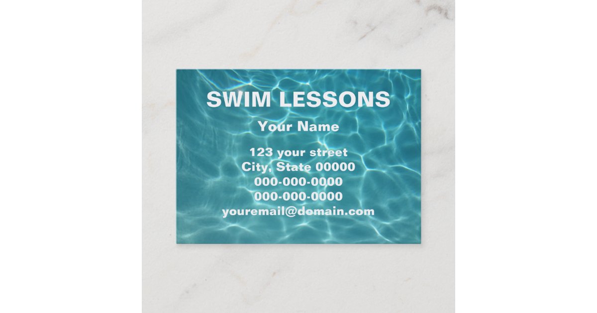 Swim Lessons Business Card | Zazzle
