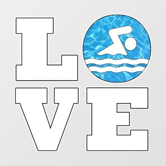 Swim LOVE Swimming and Diving Pool Water Swimmer Wall Decal | Zazzle