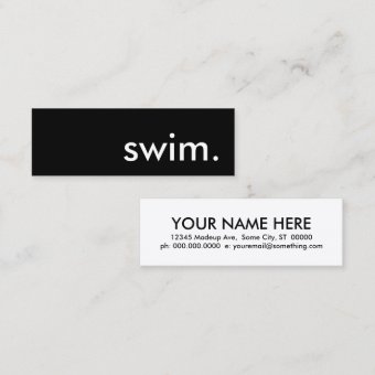 swim. mini business card | Zazzle