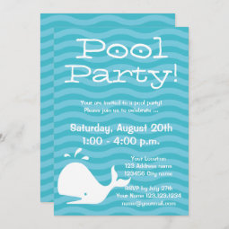 Swim party invitations | Personalizable invites | Zazzle