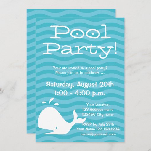 Swim party invitations | Personalizable invites | Zazzle