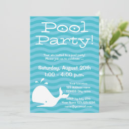 Swim party invitations | Personalizable invites | Zazzle