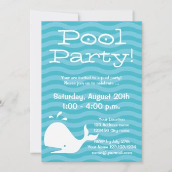 Swim party invitations | Personalizable invites | Zazzle