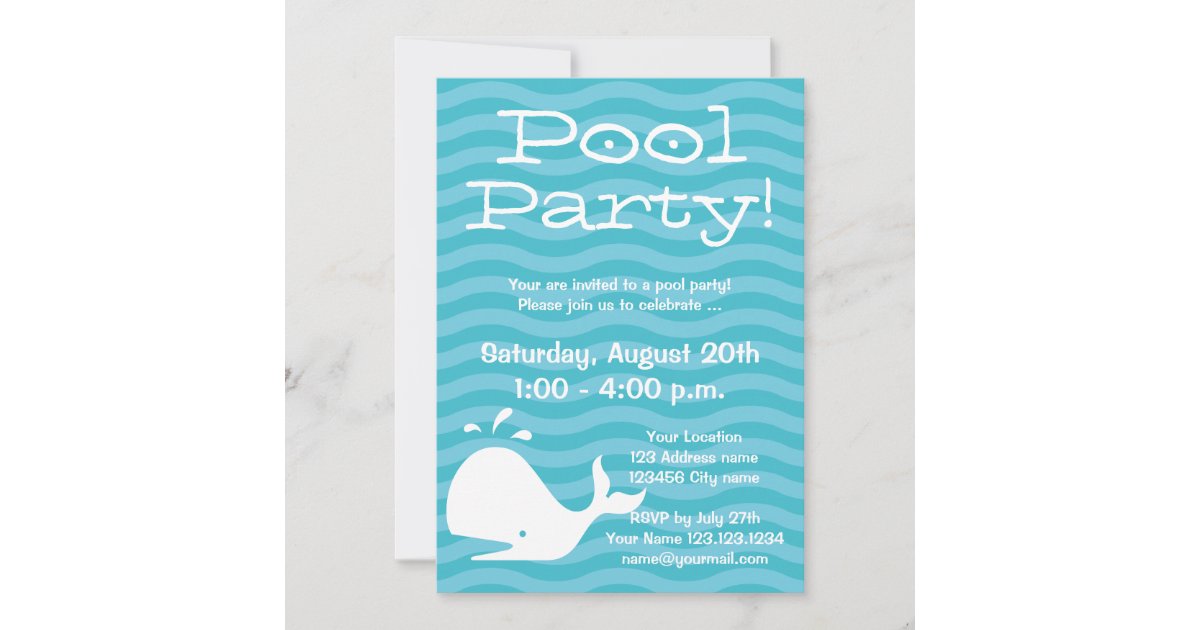 Swim party invitations | Personalizable invites | Zazzle